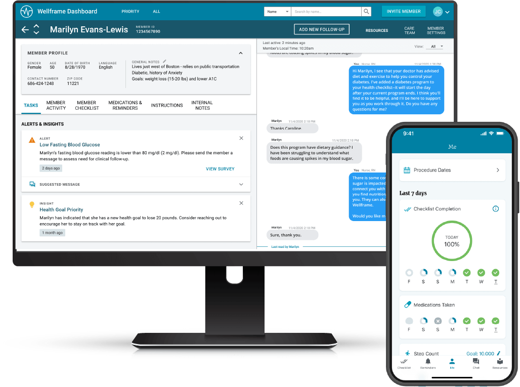 See the Wellframe digital health management solution in action
